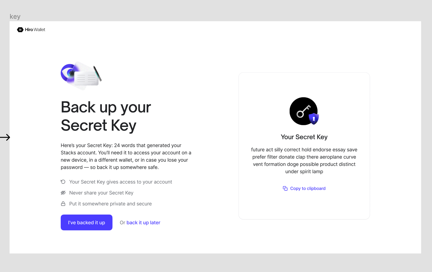 Improve Secret Key screen · Issue #1475 · leather-io/extension · GitHub