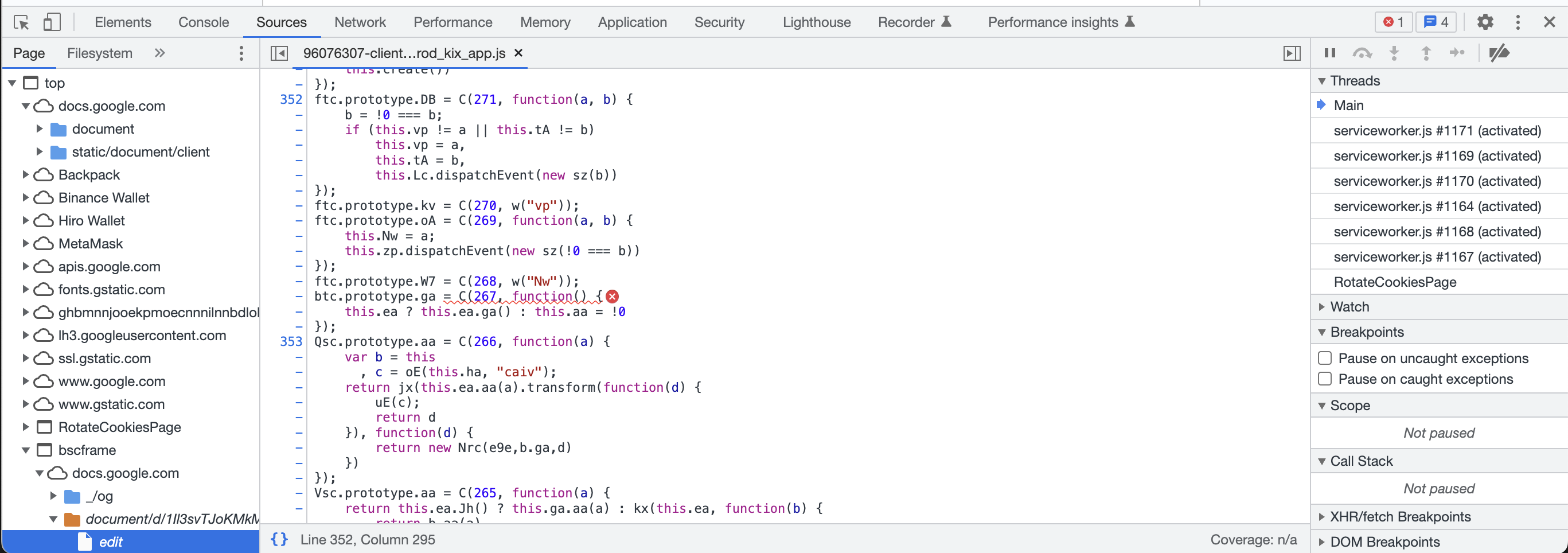 Google Docs throws error when web wallet extension enabled · Issue #3502 · leather-io/extension ...