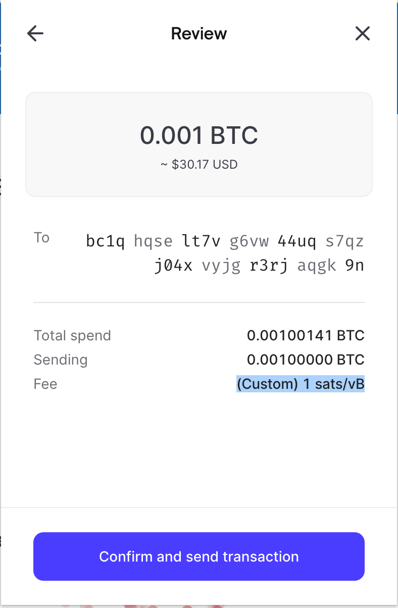 Show total BTC for fees in review and submitted screens · Issue #3991 ...