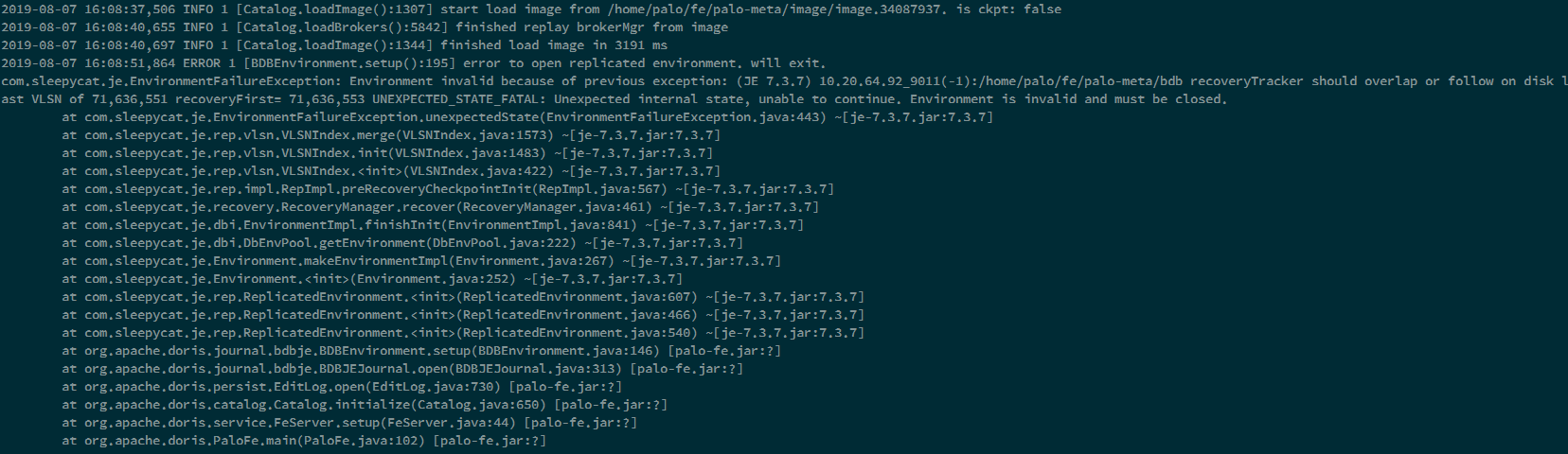Fe Failed To Start Because Of Invalid Edit Log · Issue 1596 · Apachedoris · Github