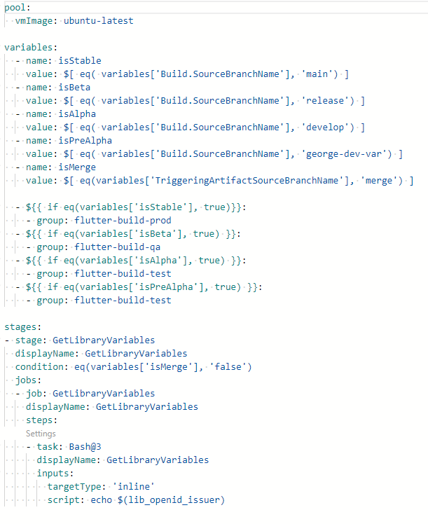Unable to get Library Variables when using if expression in variables azure-pipeline.yml · Issue ...