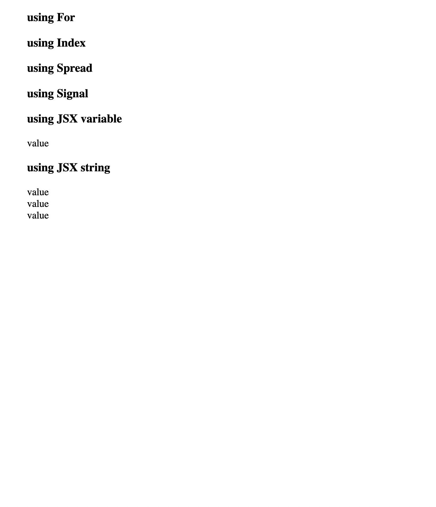 Not able to create duplicate Elements · Issue #899 · solidjs/solid · GitHub
