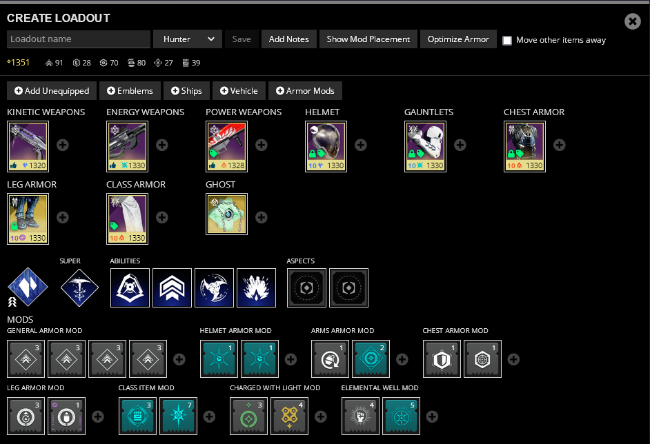 Create loadout from character dropdown and loadout edit sheet are ...