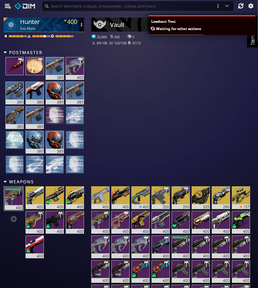 D1 loadouts Sometimes failing · Issue #7814 · DestinyItemManager/DIM · GitHub