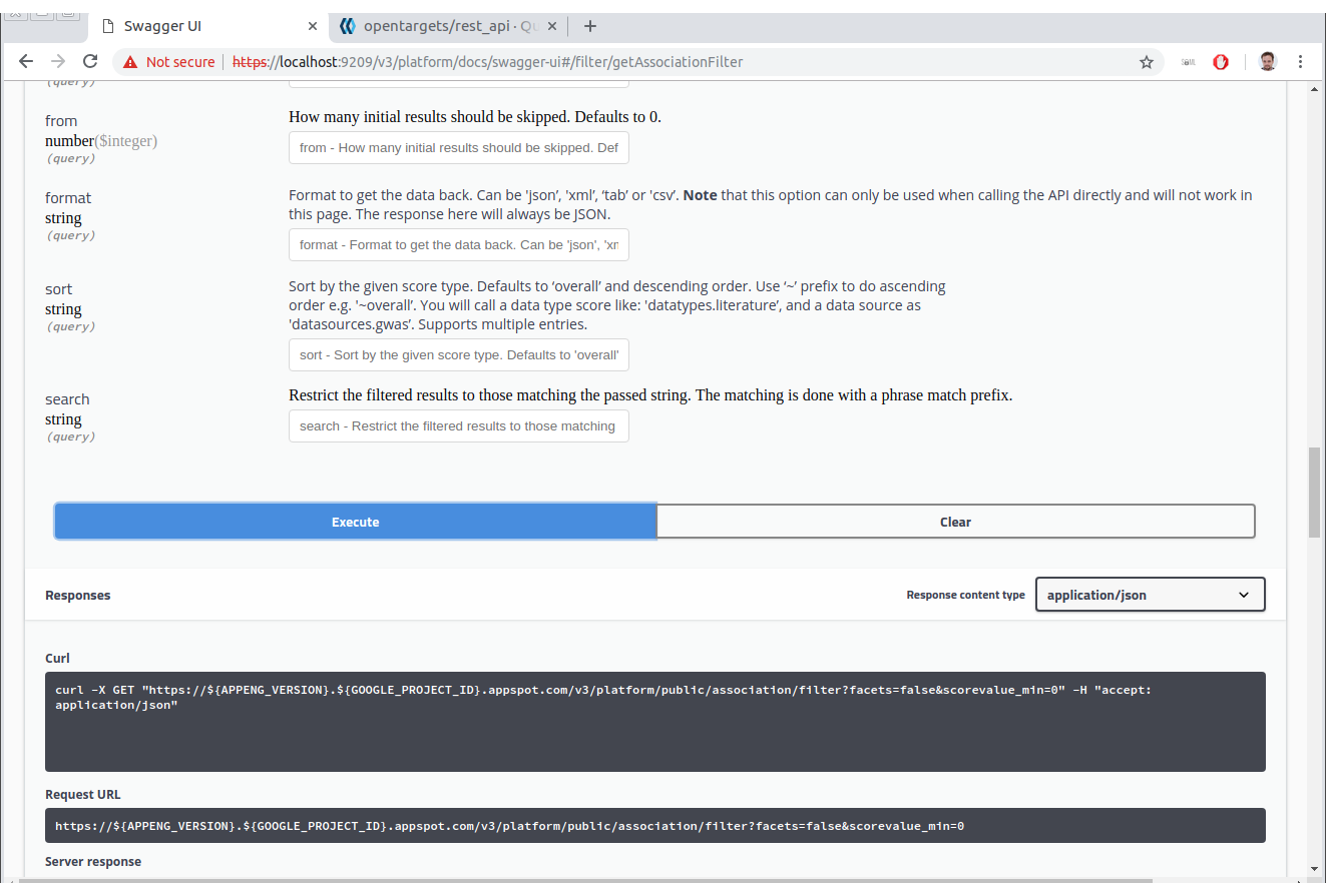 Hard coded Swagger api URLs in quay images · Issue #386 · opentargets ...