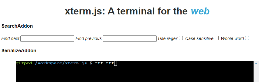 Search does not expand selection left when appropriate · Issue #2734 · xtermjs/xterm.js · GitHub