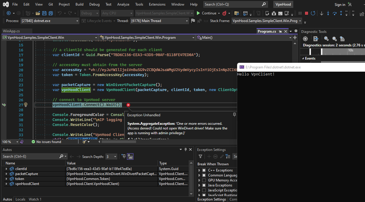 Error in SimpleClient Windows · Issue #156 · vpnhood/VpnHood · GitHub