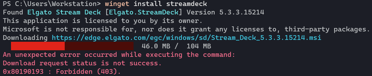 [Package Issue]: Elgato.StreamDeck - Download URL Returns 403 (Forbidden) · Issue #88385 ...