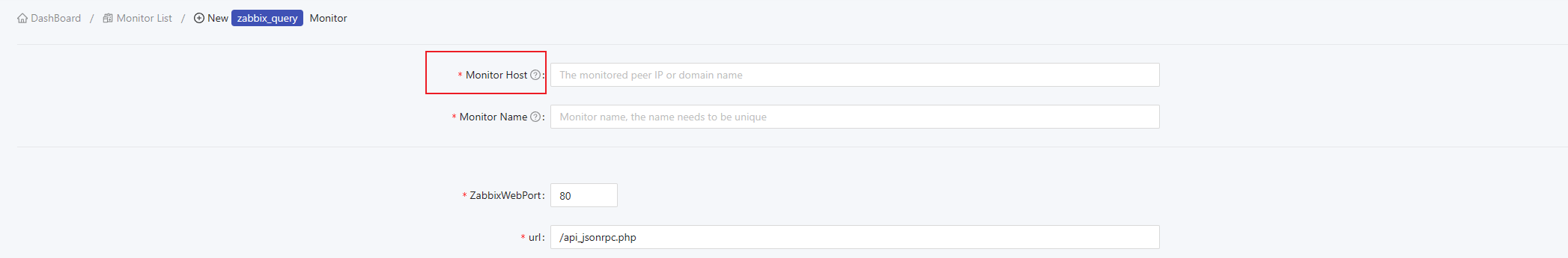 [question] Custom Monitoring Param Custom Host Field Name Do Not Work · Issue 890 · Apache