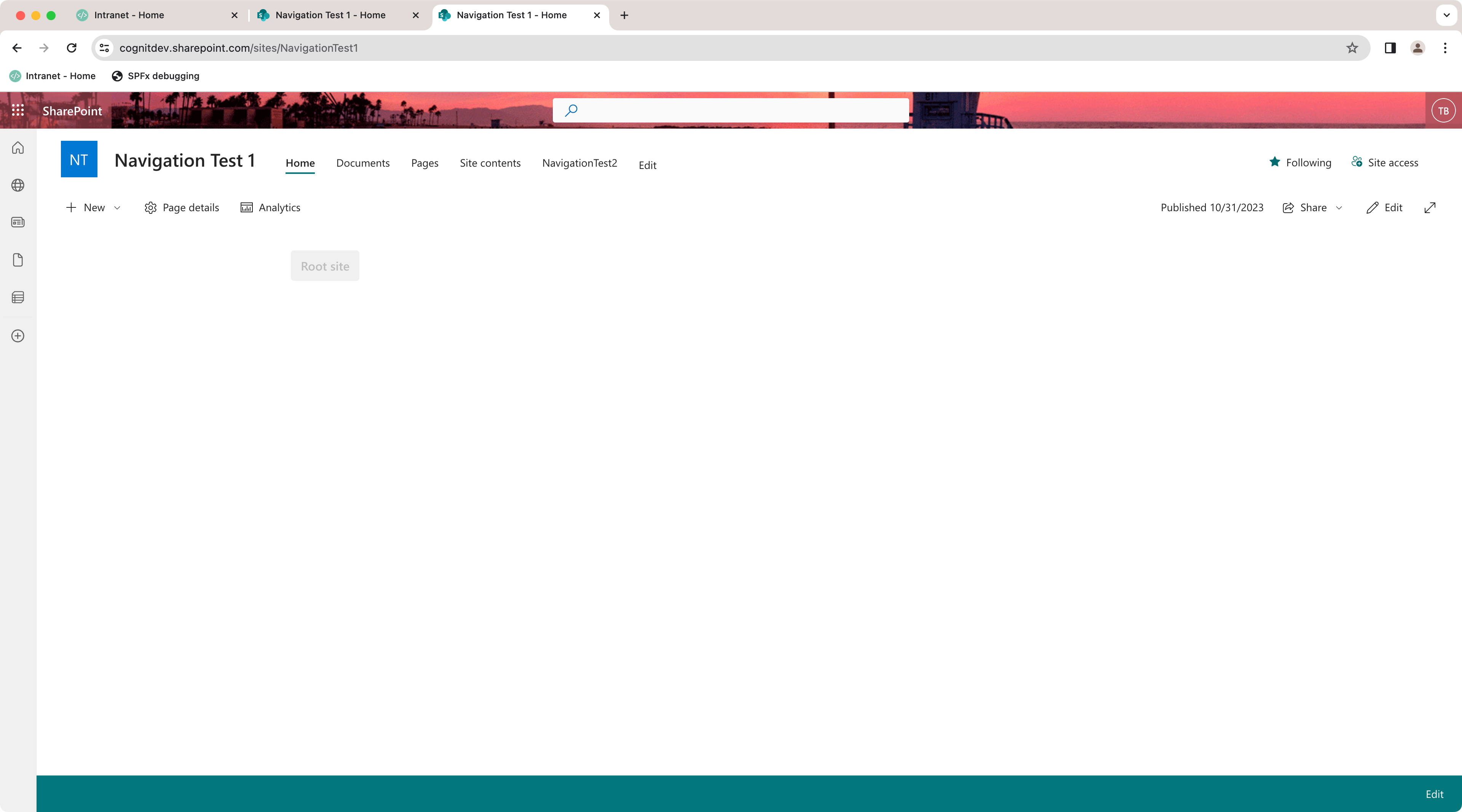 Missing page header while navigating from one site to another · Issue #9306 · SharePoint/sp-dev ...