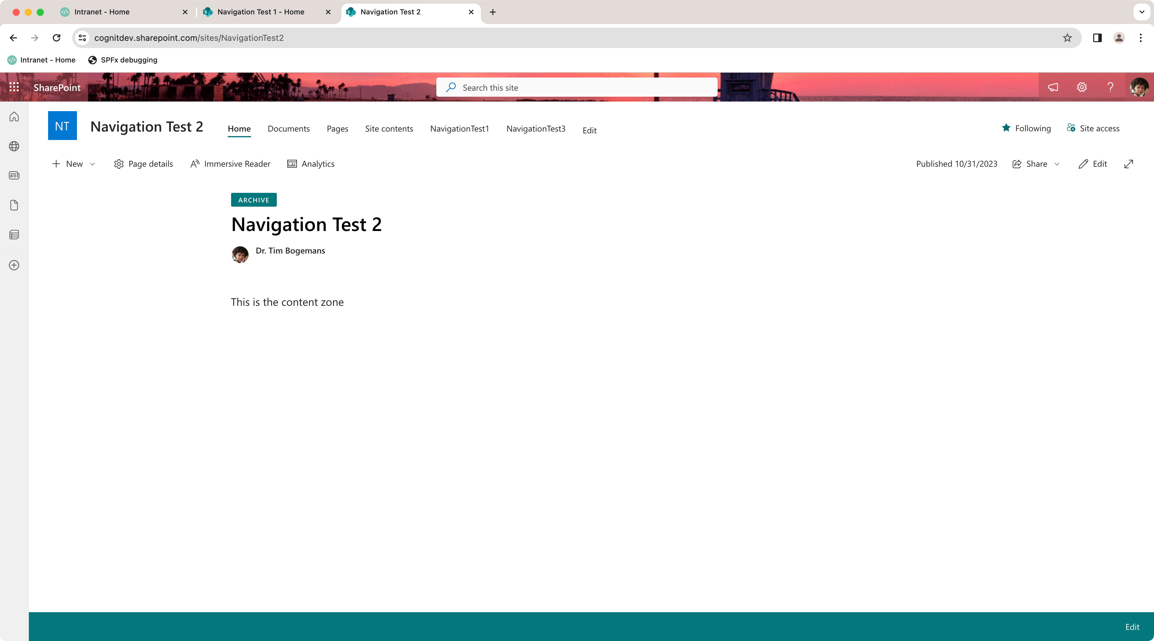 Missing page header while navigating from one site to another · Issue #9306 · SharePoint/sp-dev ...