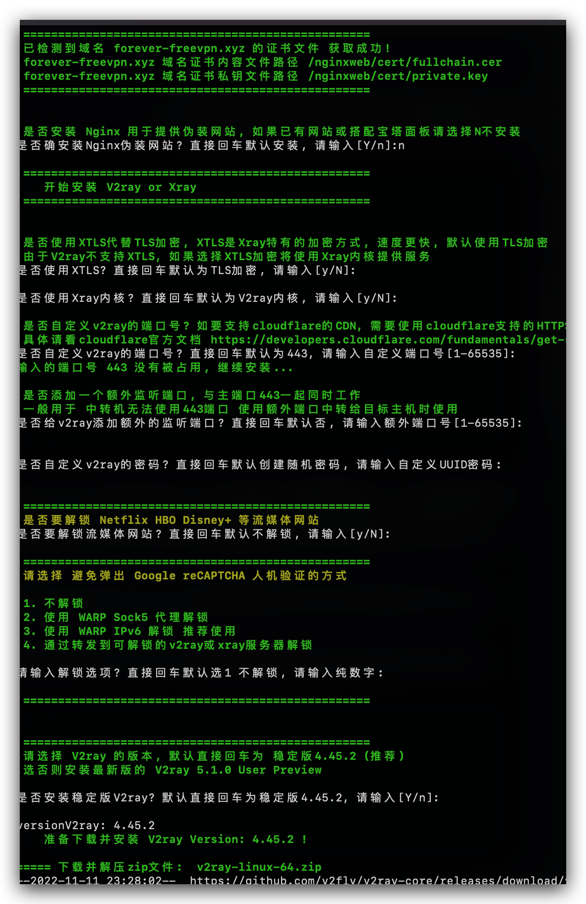 正常安装13号选项后,不能正常连接。只有v2ray Error Log日志有内容 · Issue 192 · Jinwyp One Click Script · Github