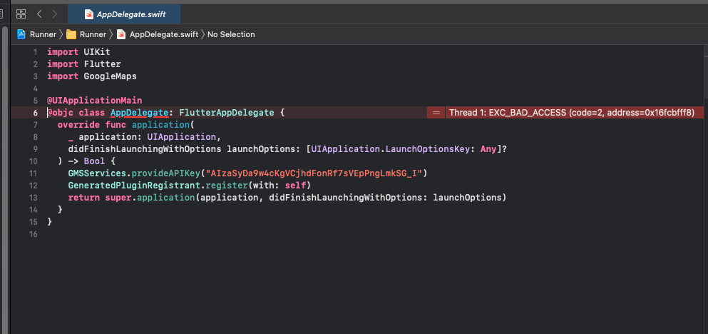 [google_maps_flutter] Flutter app crash on iPadOS EXC_BAD_ACCESS (code=2, address=0x16da77ff8 ...