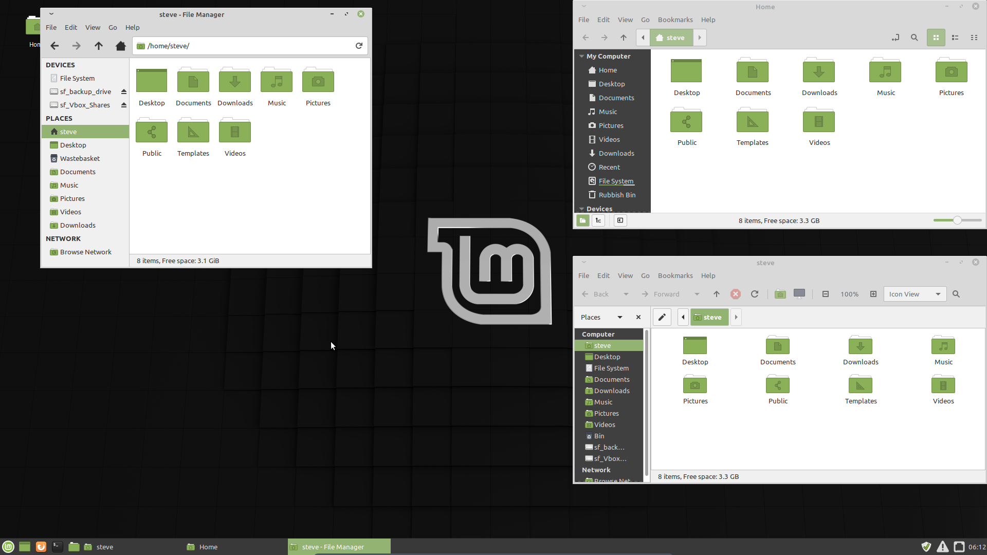 Thunar / Mint-Themes - Side bar colour is not consistent with theming ...
