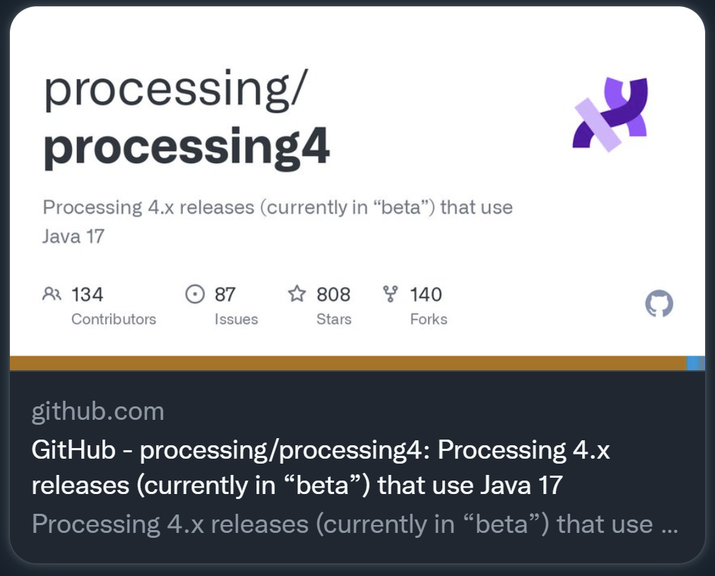 Repo description still says `(currently in “beta”)` · Issue #570 · processing/processing4 · GitHub