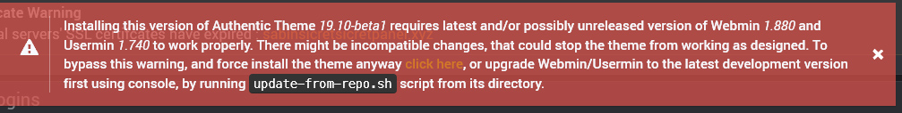 Unjustified prompt to upgrade Authentic in virtualmin · Issue #1044 · webmin/authentic-theme ...
