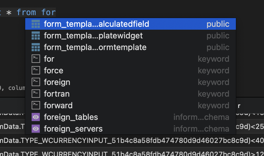 Small autocomplete dropdown · Issue #2373 · TablePlus/TablePlus · GitHub