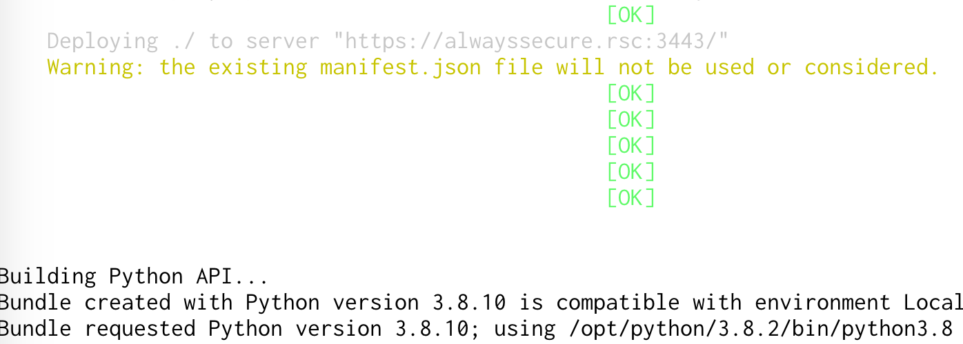 Progress output not visible on white terminal background · Issue #186 · posit-dev/rsconnect ...