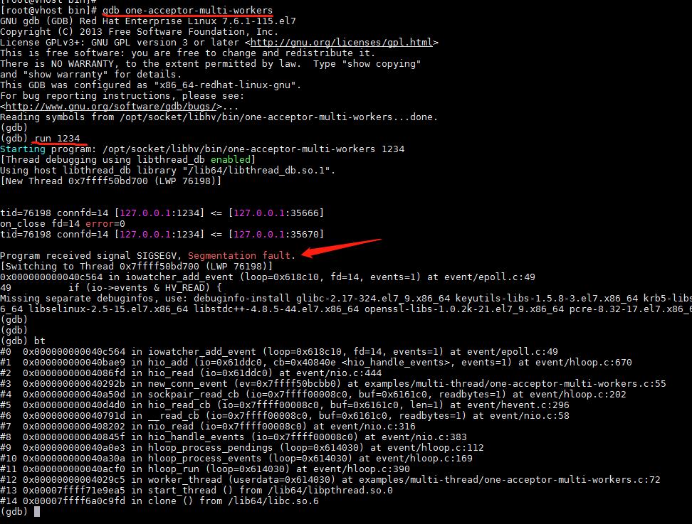 examples/one-acceptor-multi-workers sementation fault · Issue #117 · ithewei/libhv · GitHub