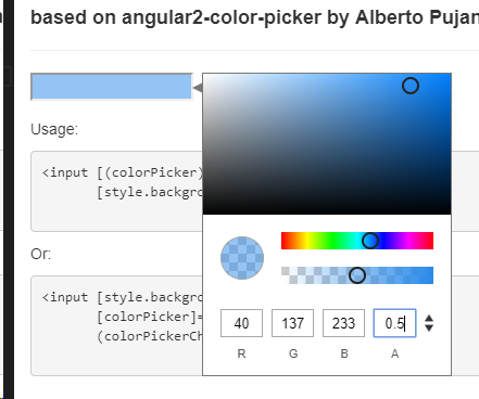 Setting the HEX value resets the alpha channel · Issue #134 · zefoy/ngx-color-picker · GitHub