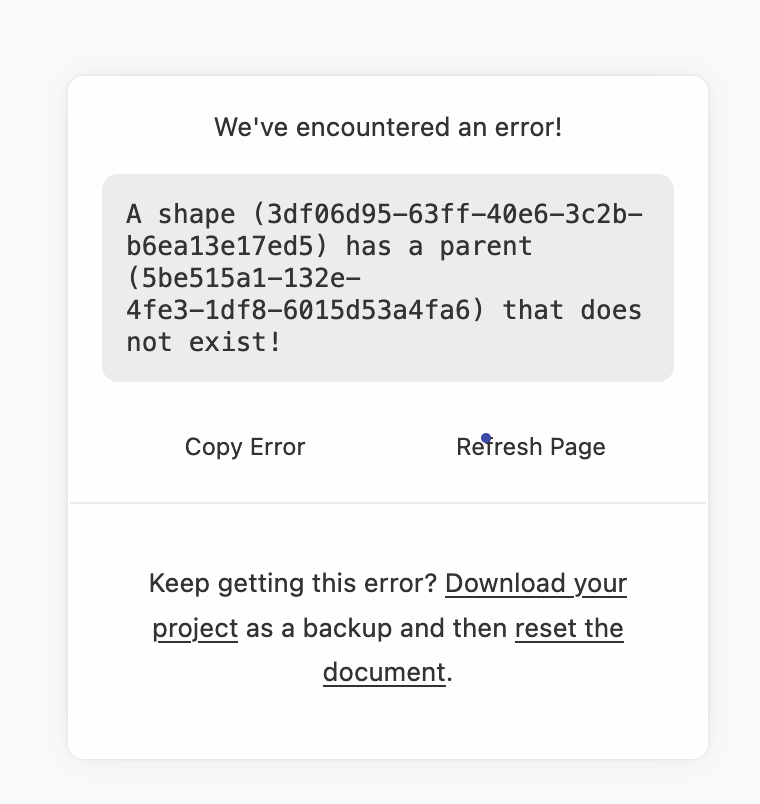 Erasing grouped objects causes tdraw to display an error (2.6-beta-5 ...