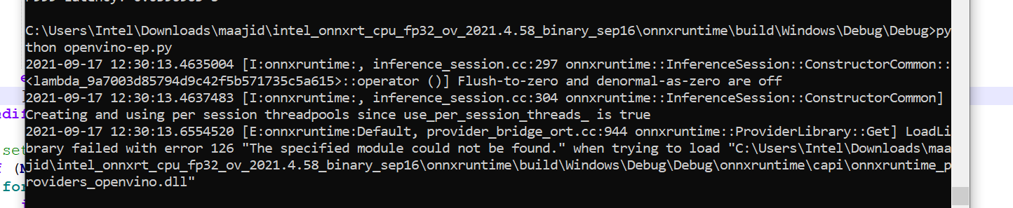[OpenVINO-EP] Windows Build broken for Debug Mode · Issue #9122 · microsoft/onnxruntime · GitHub