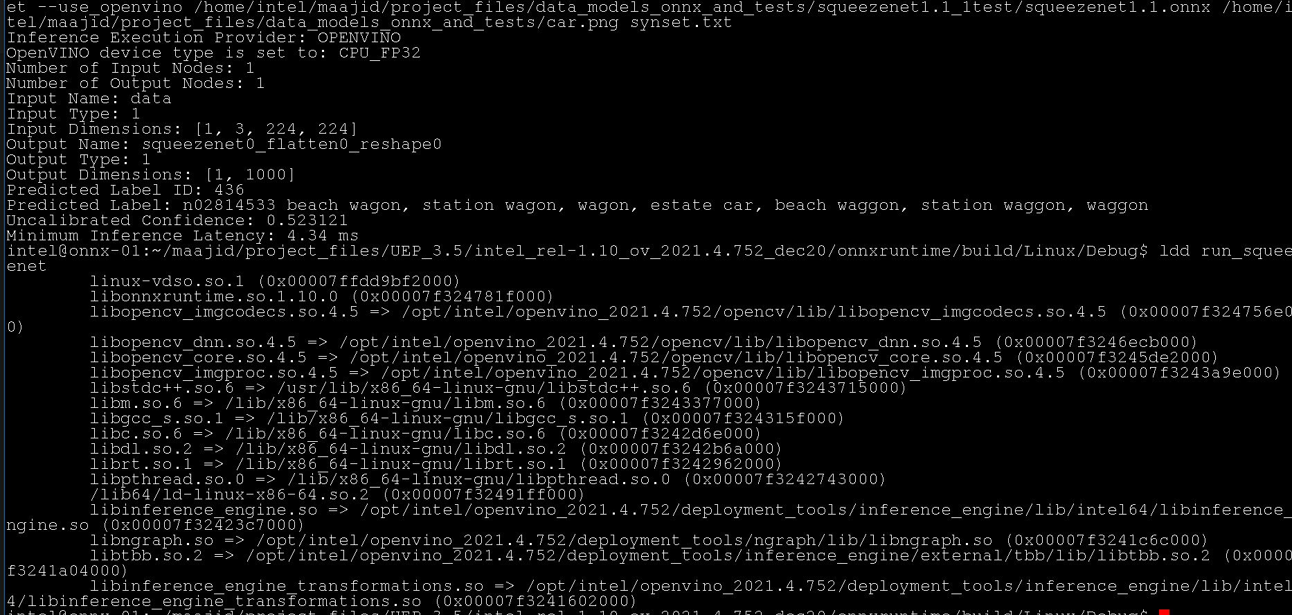 Segmentation Fault In Openvino Examples · Issue 64 · Microsoft Onnxruntime Inference Examples