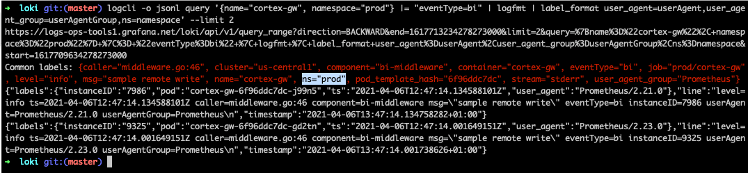 Improve UX of (or simply remove) "Common labels" from LogCLI · Issue ...