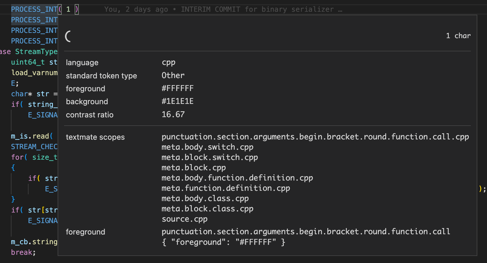 Editor colors do not match the colors reported by the editor scope and ...
