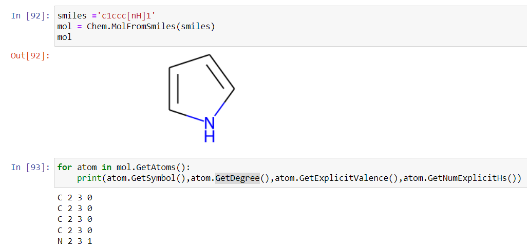 Explicit H on Pyrrole and GetAtomDegree · rdkit rdkit · Discussion #5823 · GitHub