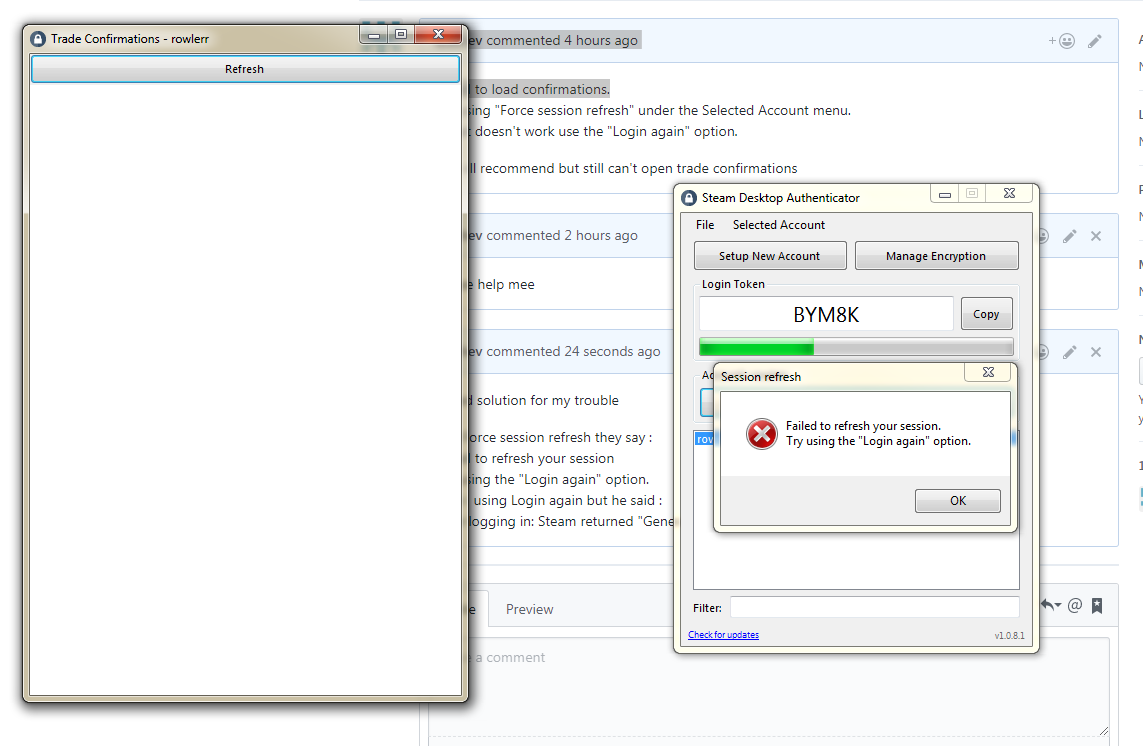 TRADE CONFIRMATIONS ERROR · Issue #501 · Jessecar96/SteamDesktopAuthenticator · GitHub