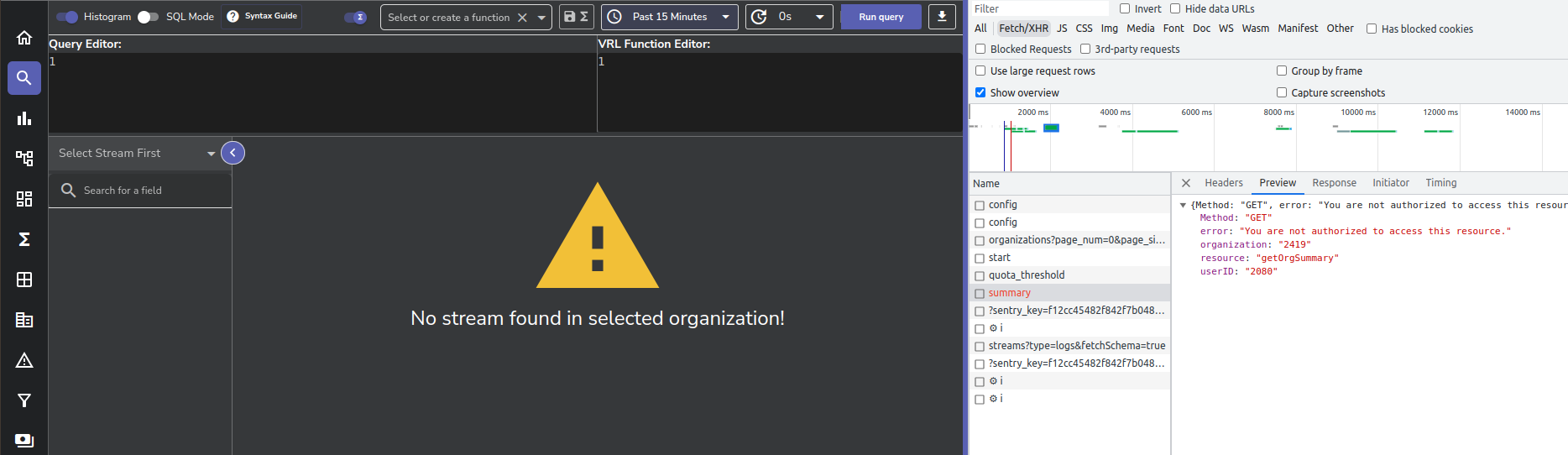 AxiosError: Request failed with status code 403 · Issue #1092 · openobserve/openobserve · GitHub