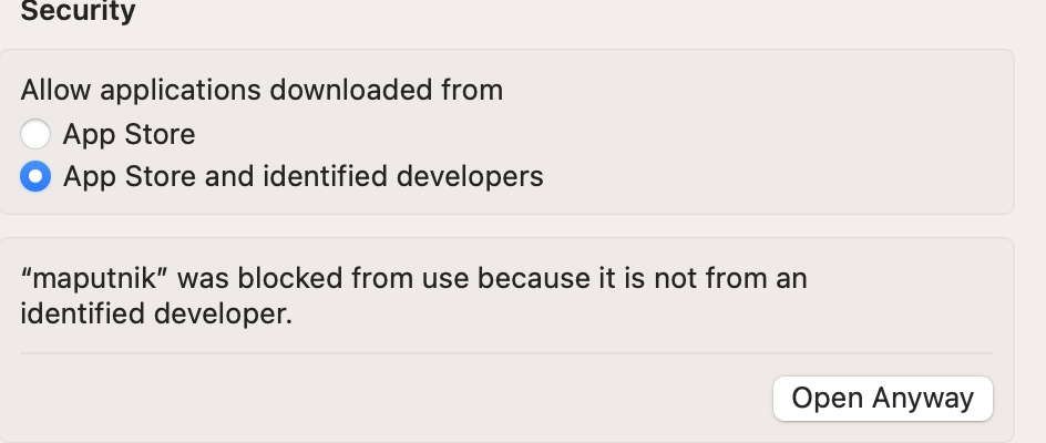 Maputnik v1.7.0 can't be installed on latest macOS (Ventura 13.1-intel ...