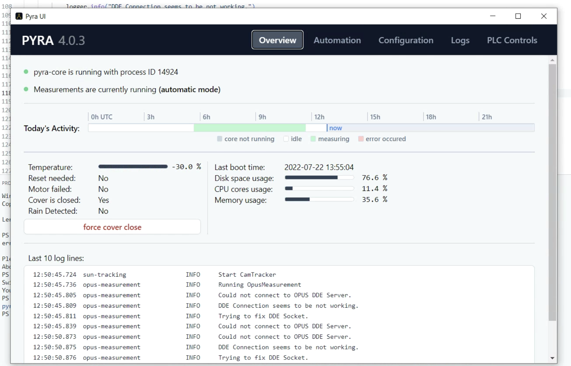 Daily coverage overview · Issue #19 · tum-esm/pyra · GitHub