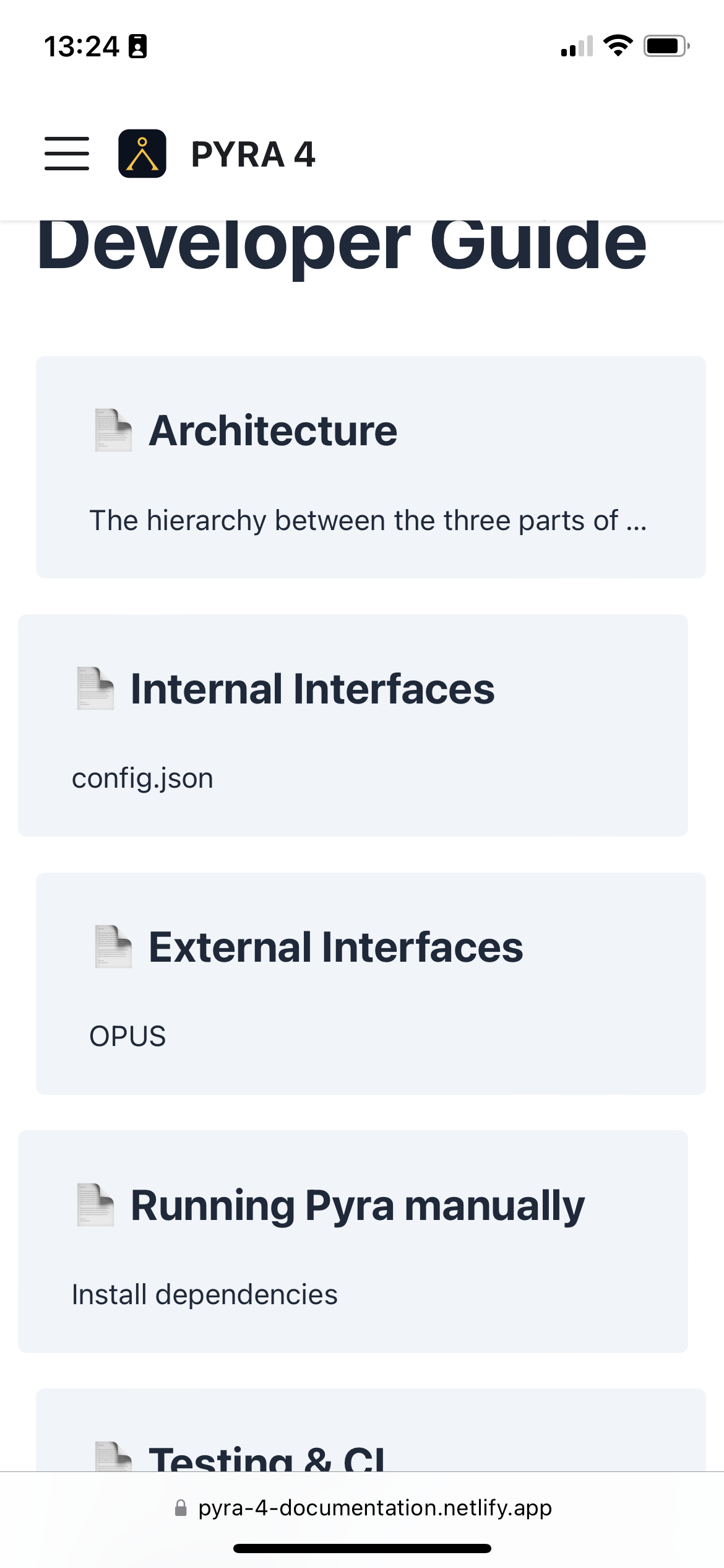 Mobile view of Documentation · Issue #130 · tum-esm/pyra · GitHub
