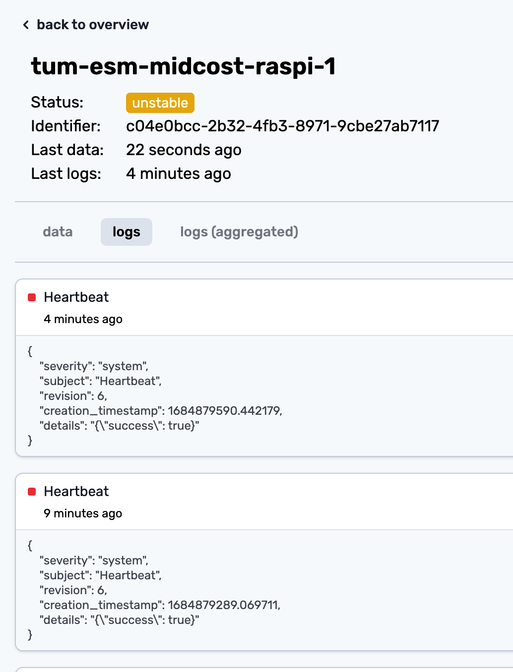 Heartbeat Messages Returned From `logs` Route · Issue 86 · Tum Esm 