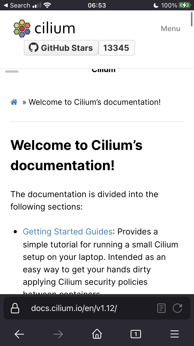 docs: search doesn't work in mobile · Issue #21938 · cilium/cilium · GitHub