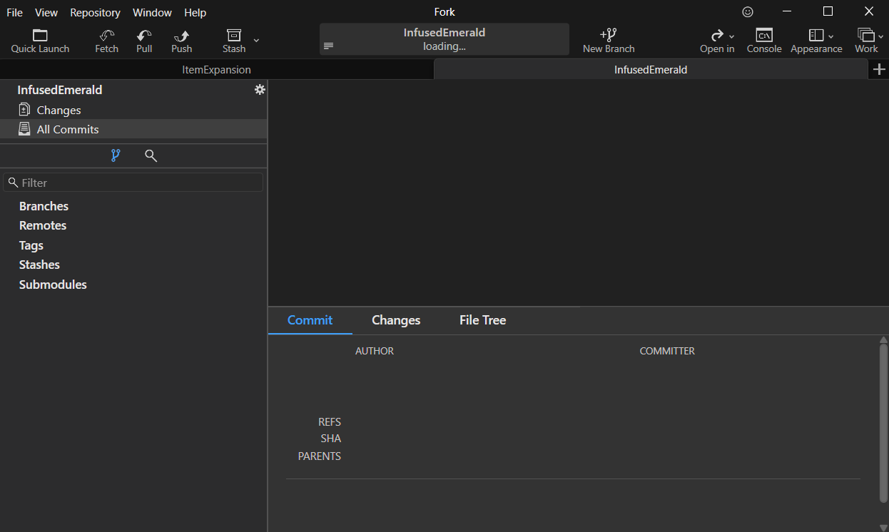 [Bug] Can't open repository (message stuck at loading) · Issue #1506 · fork-dev/Tracker · GitHub