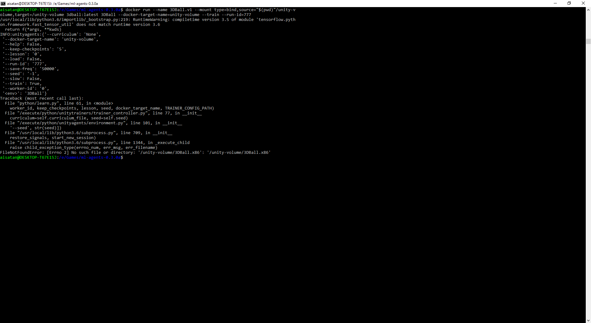 Cant Found File From Docker · Issue 504 · Unity Technologiesml Agents · Github