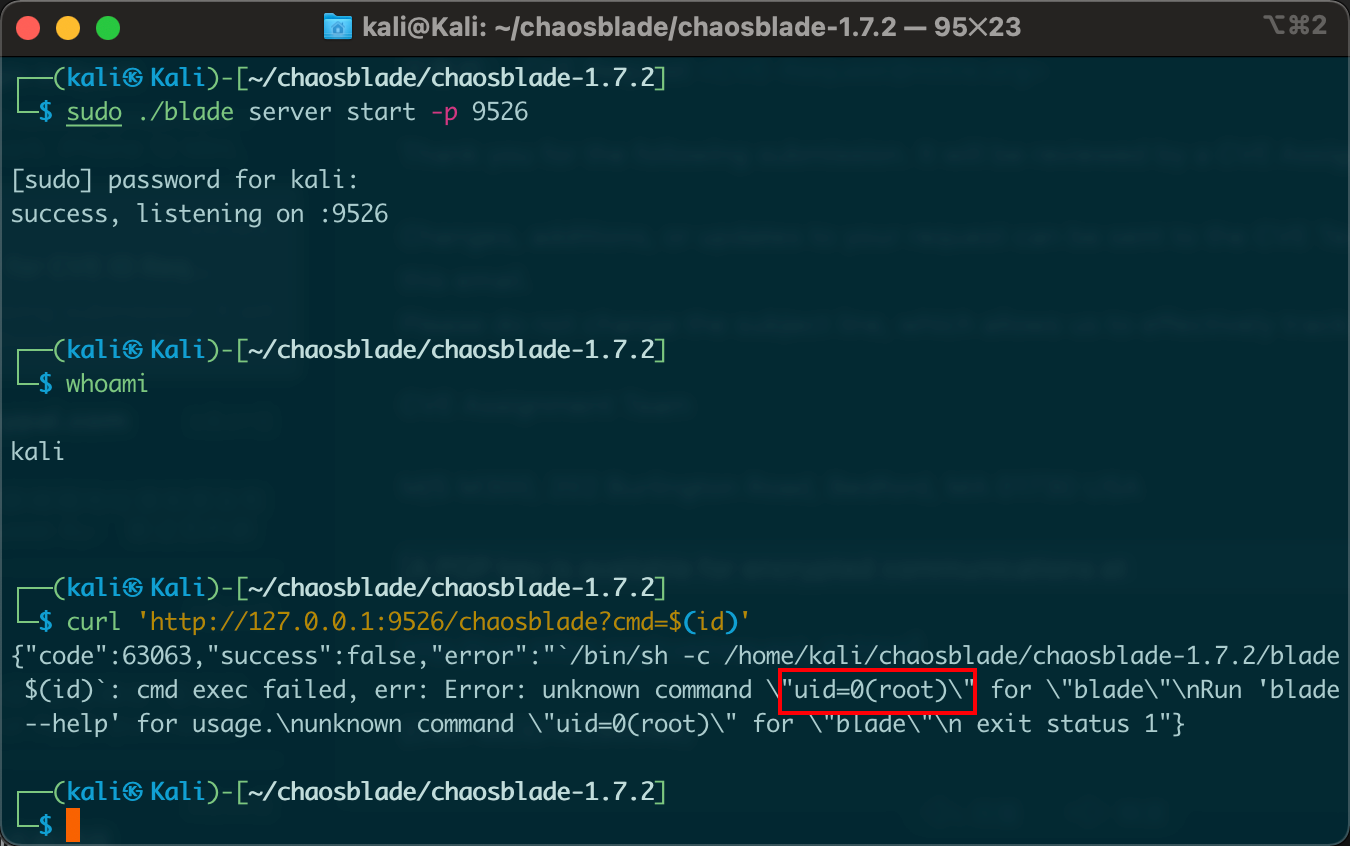 Command injection in the server mode of chaosblade >= 0.3 · Issue #973 · chaosblade-io ...