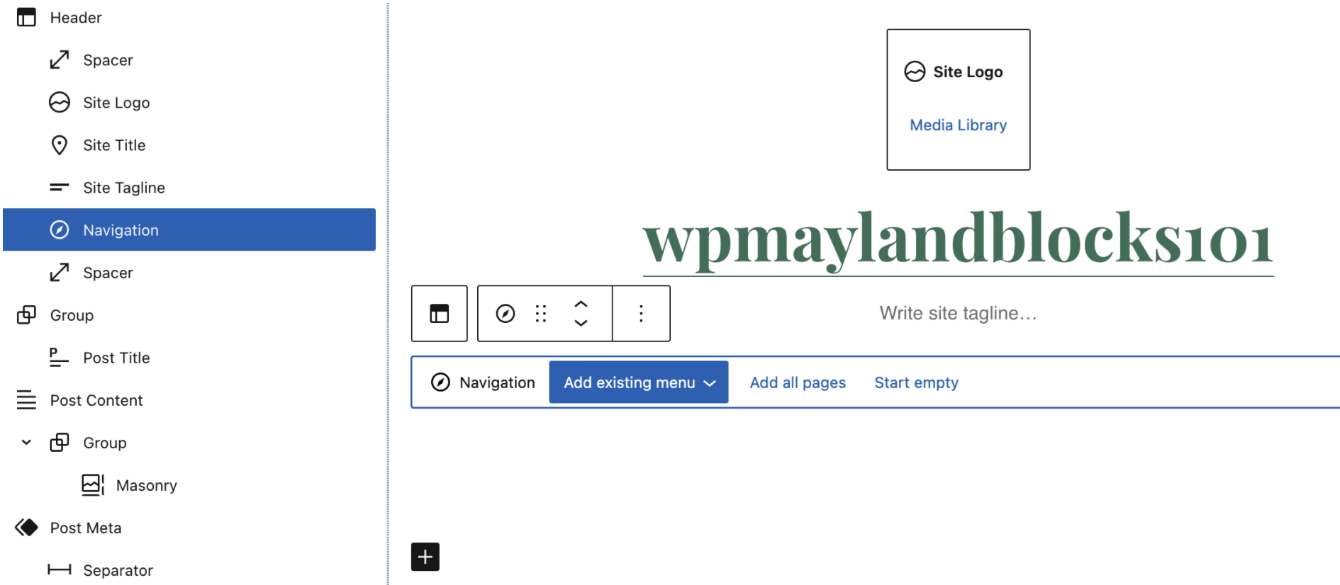 Full Site Editing on Dotcom: When editing Header Menu, buttons overlay and unable to edit ...