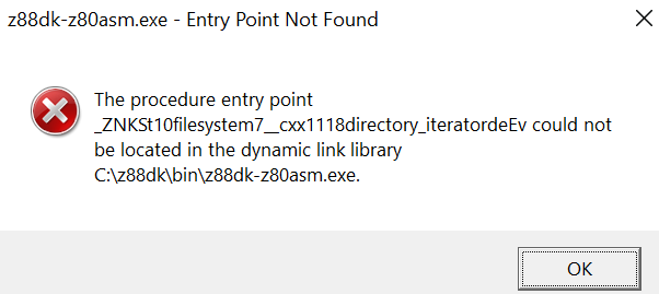 [bug][windows] Z88DK (Windows) no longer works since July 24th · Issue #2066 · z88dk/z88dk · GitHub