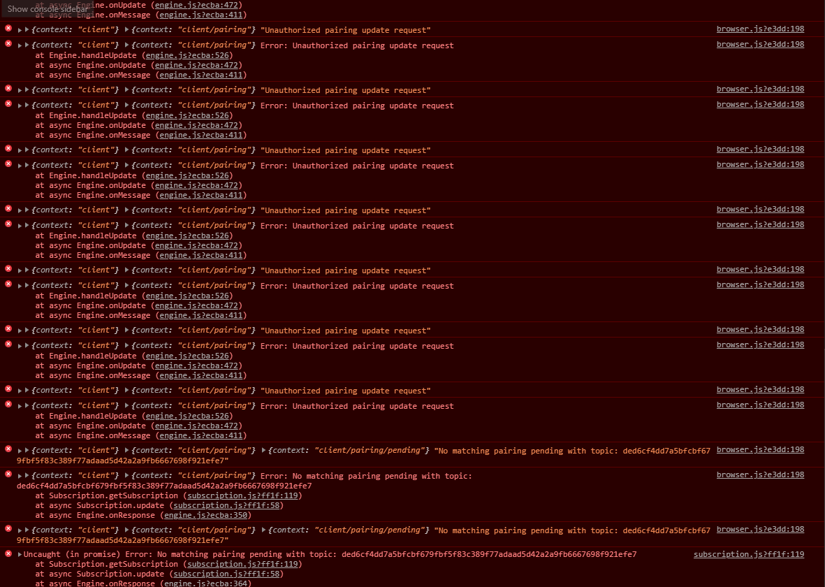 No matching pairing pending with topic，In version 2.0 · Issue #545 · WalletConnect/walletconnect ...