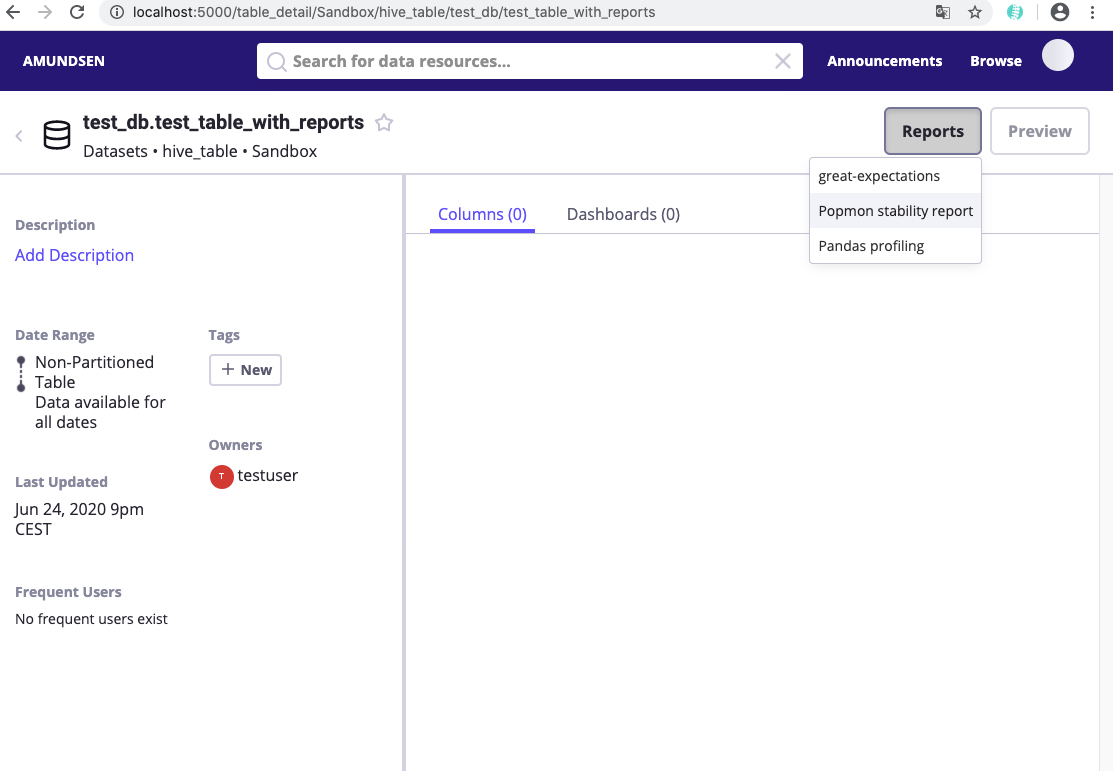 Feature Proposal: integrate Amundsen with tools that generate html ...