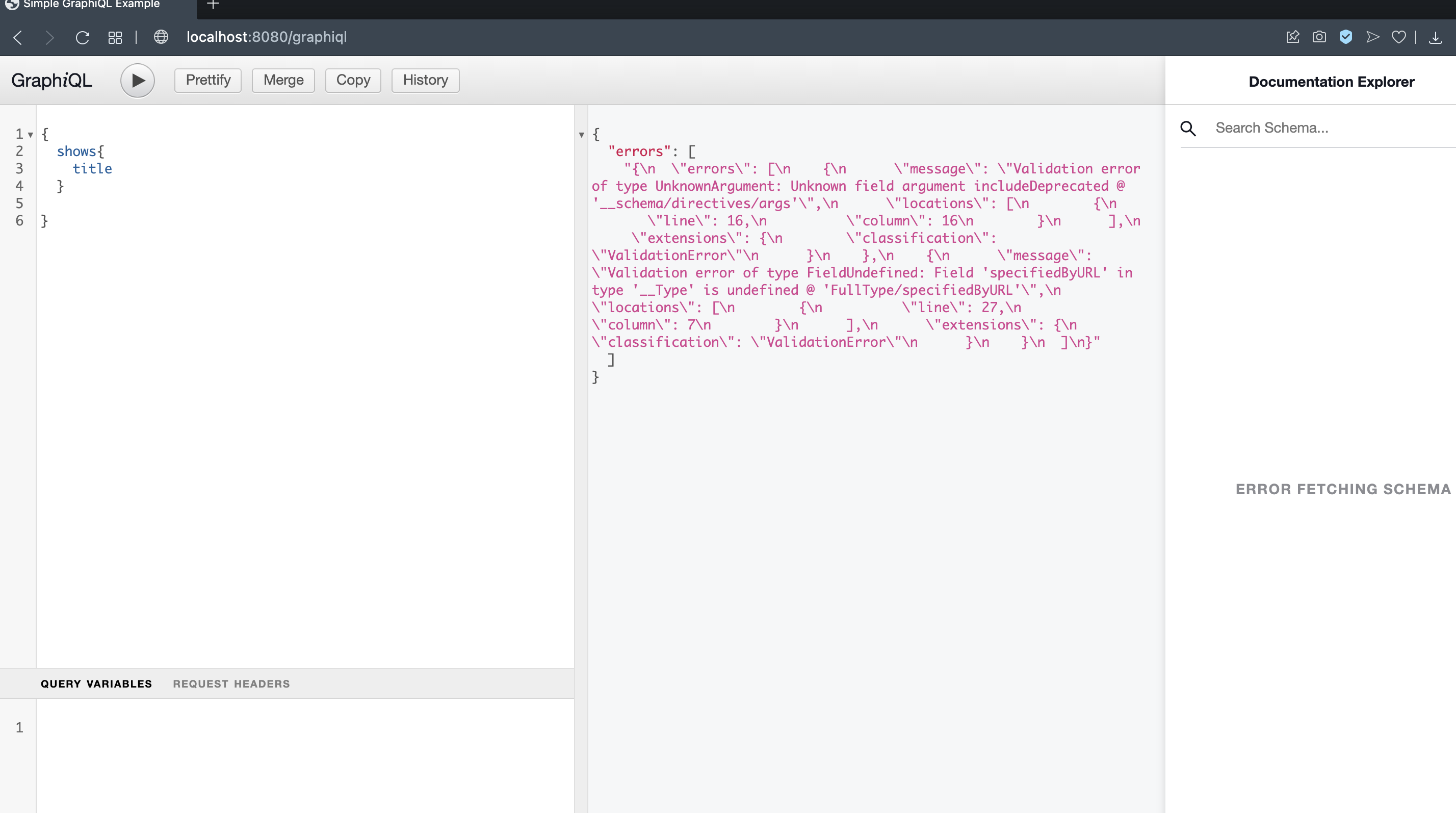 Bug Graphiql Not Loading The Schema · Issue 770 · Netflixdgs Framework · Github