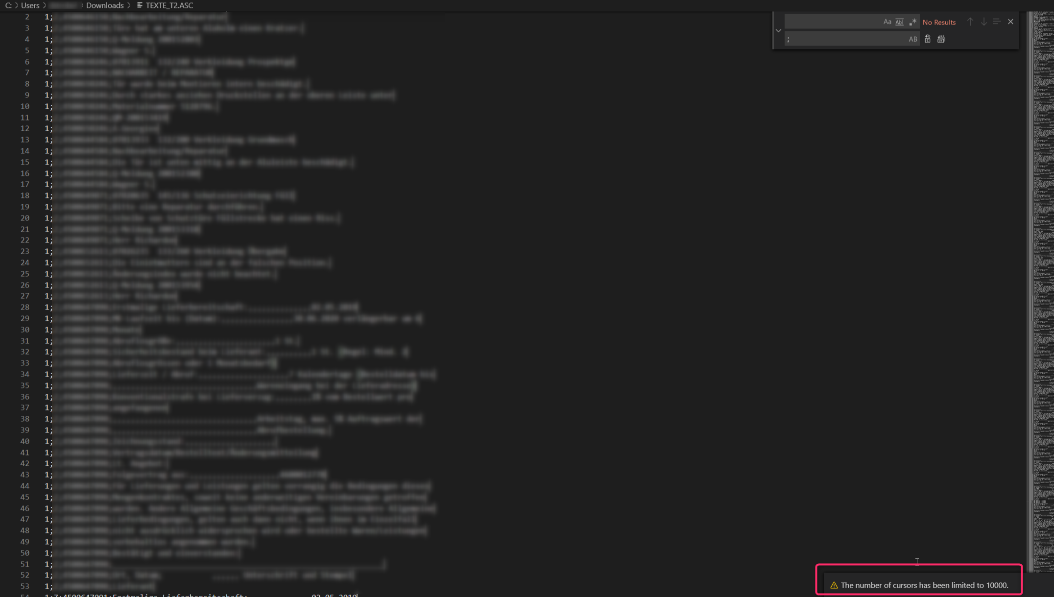 Cannot edit more than 10000 lines in "column edit mode" · Issue #80324 ...
