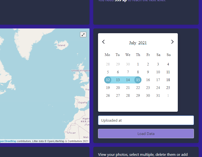 Profile-page, 'this week' shows pictures that were not taken this week, (but uploaded this week ...