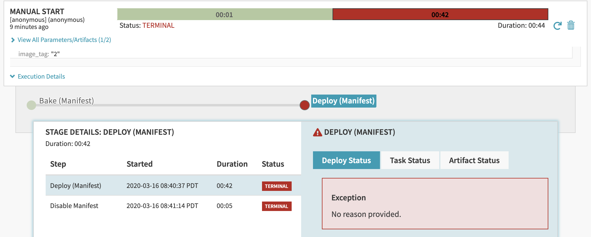 Deploy Red Black Failed No Reason Provided With Evidence · Issue 5580 · Spinnaker Spinnaker