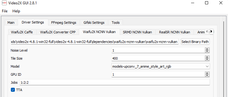GPU Setting for Video 2X · Issue #824 · k4yt3x/video2x · GitHub