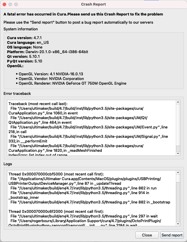 Cura crashes on file opening · Issue #8775 · Ultimaker/Cura · GitHub